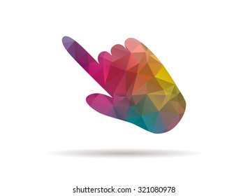 Low Poly Hand Pointing Colorful Icon Stock Vector (Royalty Free ...