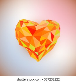 Low Poly Heart Isolated On White Stock Vector (Royalty Free) 367232222 ...