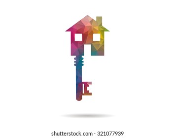 Low Poly House Key Icon Stock Vector (Royalty Free) 321077939 ...