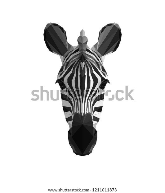 Low Poly Illustration Triangle Zebra Head Stock Vector (Royalty Free ...