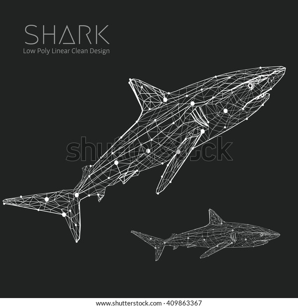 Low Poly Isolated Geometric Sharks Vector Stock Vector (Royalty Free ...