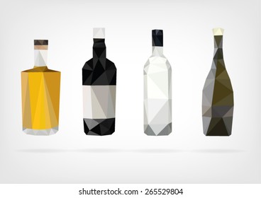 Low Poly Liquor Bottles: ilustración de stock 265638977 | Shutterstock