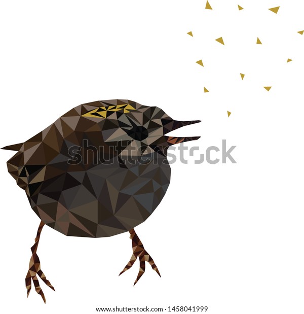 Low Poly Little Bird Heart Shaped Stock Vector (Royalty Free ...