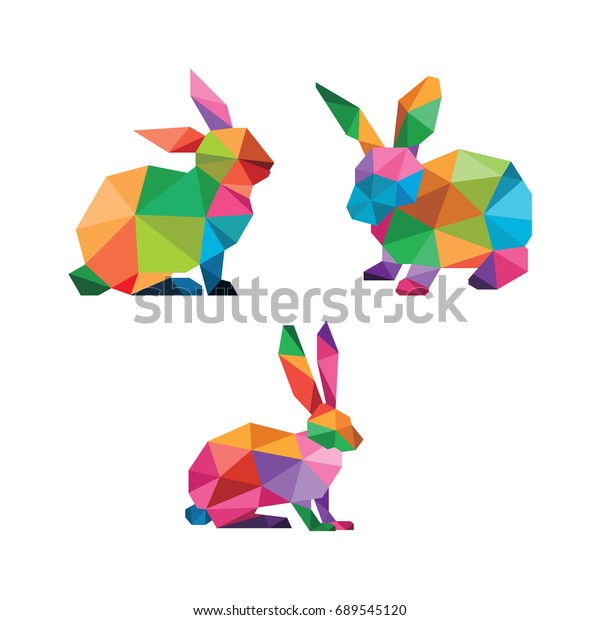 Low Poly Logo Icon Symbol Rabbit Stock Vector (Royalty Free) 689545120 ...