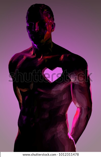 Low Poly Male Body Cut Out Stock Vector (Royalty Free) 1012311478