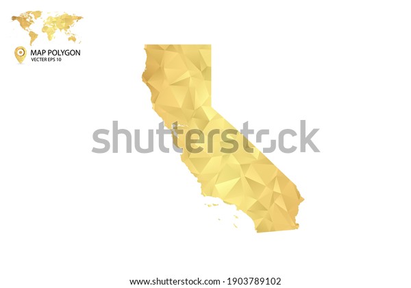 Low Poly Map California Gold Polygon Stock Vector (Royalty Free ...