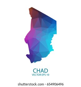Low Poly Map Chad Colorful Polygonal Stock Vector (Royalty Free ...