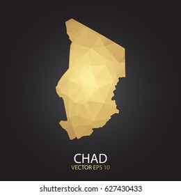 Low Poly Map Chad Gold Polygonal Stock Vector (Royalty Free) 627430433 ...