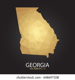 Georgia Mapborder Golden Gradient Vector Illustration: เวกเตอร์สต็อก ...