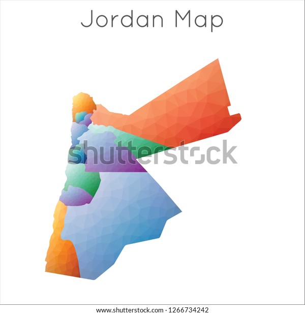 Low Poly Map Jordan Jordan Geometric Stock Vector (Royalty Free ...