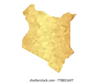 Low Poly Map Kenya Gold Polygon Stock Vector (Royalty Free) 778851697 ...