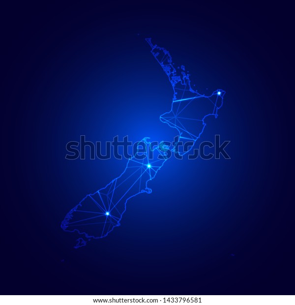 Low Poly Map New Zealand Lights: เวกเตอร์สต็อก (ปลอดค่าลิขสิทธิ์ ...