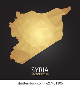 Low Poly Map Syria Gold Polygonal Stock Vector (Royalty Free) 627431105 ...