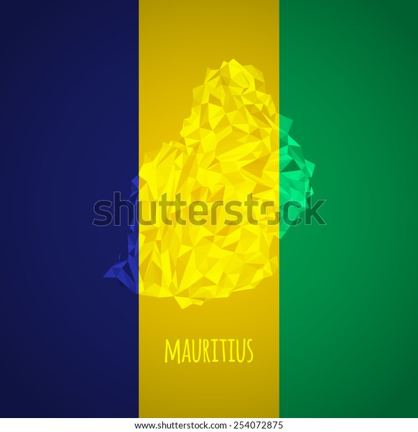 Low Poly Mauritius National Colors Infographic Stock Vector (Royalty ...