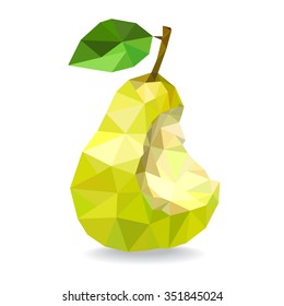 Low Poly Pear Isolated On White Stock Illustration 358204796