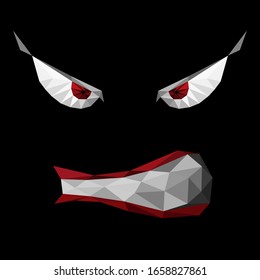 Low Poly Polygonal Evil Face Illustration: เวกเตอร์สต็อก (ปลอดค่า ...