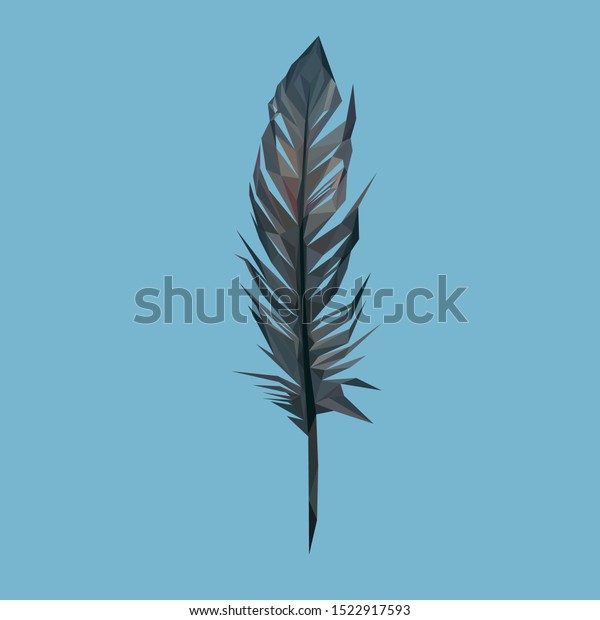 Low Poly Vector Black Feather Front Stock Vector (Royalty Free ...