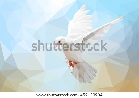 Low Poly White Dove Flying On Stock Vector (Royalty Free) 459159904 ...