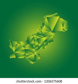 Low Polygon Map Pakistan Beautiful Green Stock Vector (Royalty Free ...
