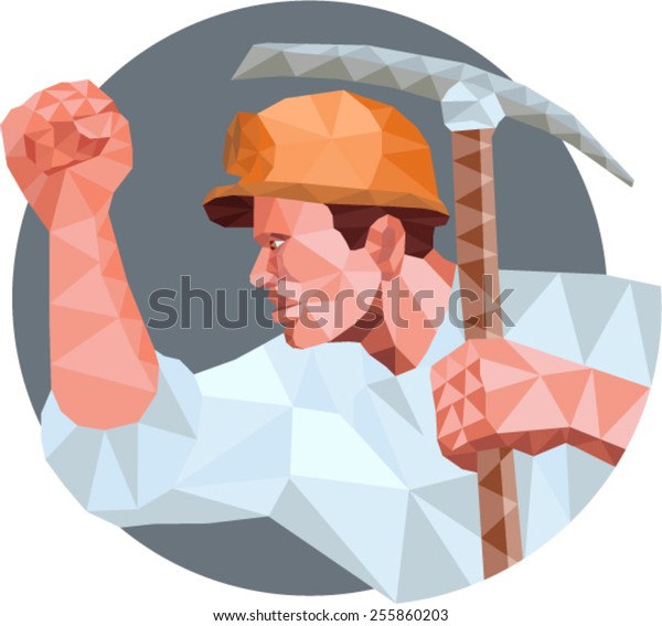 Low Polygon Style Illustration Coal Miner Stock Vector (Royalty Free ...