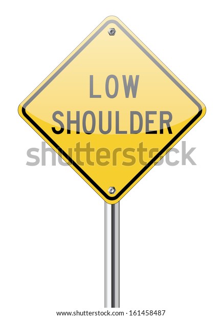 Low Shoulder Traffic Yellow Sign On Stock Vector (Royalty Free ...