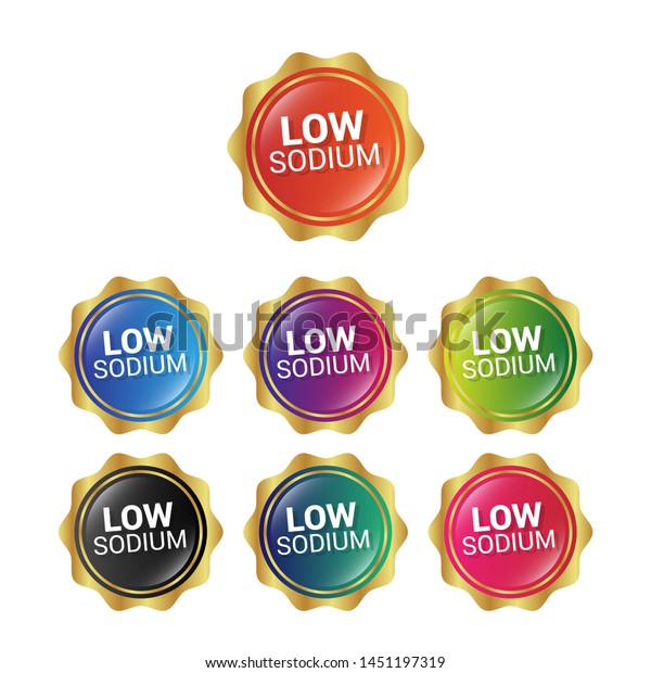 Low Sodium Glossy Labels Tags Circle Stock Vector (Royalty Free ...