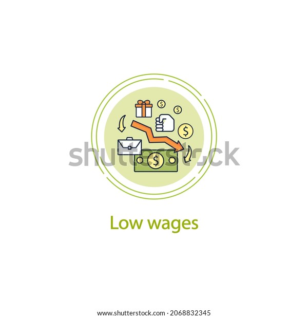 Low Wages Concept Line Icon Important Stock Vector (Royalty Free ...