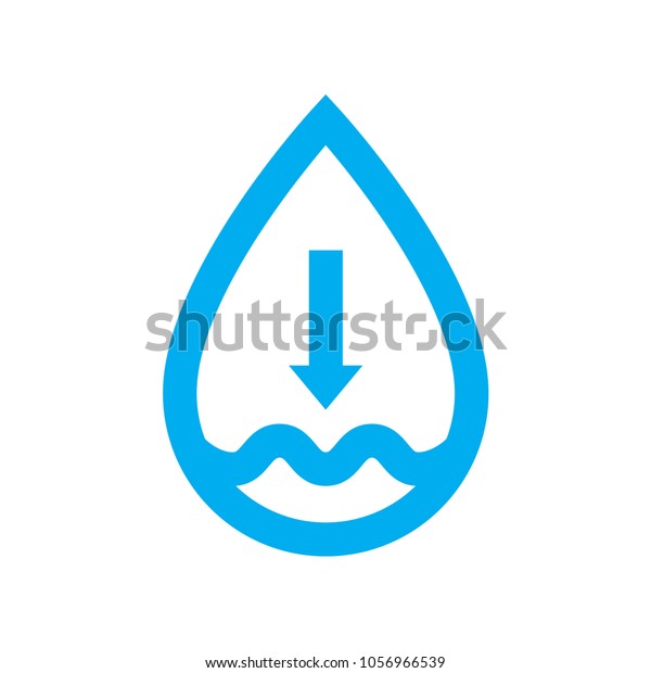 Low Water Supply Level Icon Blue Stock Vector (Royalty Free) 1056966539