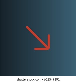 Lower Right Arrow Icon Navigation Vector Stock Vector (Royalty Free ...