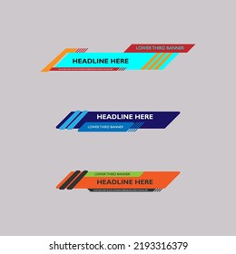 Lower Third Abstract Banner Template Design Stock Vector (Royalty Free ...