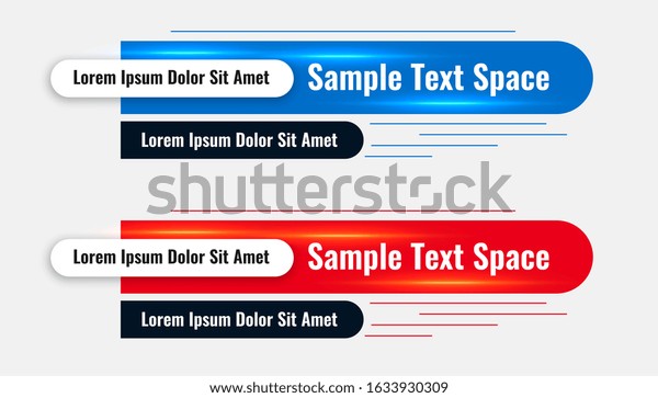 Lower Third Blue Red Banners Set Stock Vector (Royalty Free) 1633930309 ...