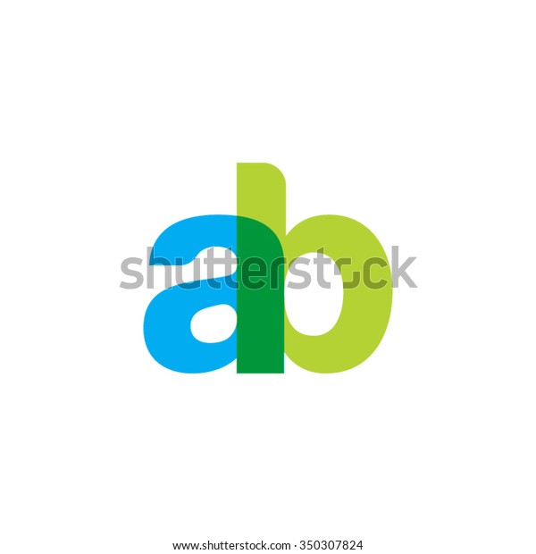 Lowercase Ab Logo Blue Green Overlap Stock Vector (Royalty Free) 350307824