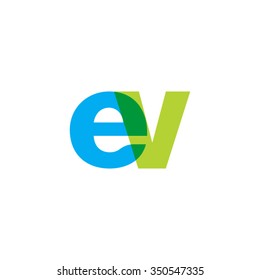 Lowercase Ev Logo Blue Green Overlap Stock Vector (Royalty Free ...