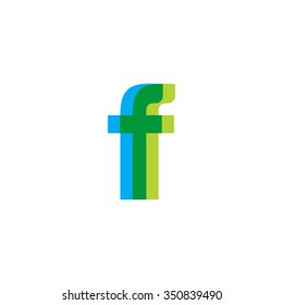 Lowercase Ff Logo Blue Green Overlap Stock Vector (Royalty Free ...