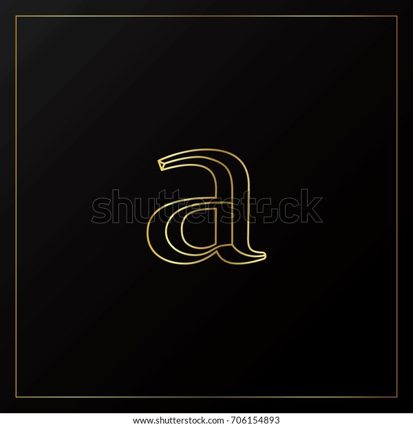 Lowercase Gold Letter Outline Serif Stock Vector (Royalty Free ...
