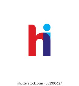 Lowercase Hi Logo Red Blue Overlap Stock Vector (Royalty Free ...