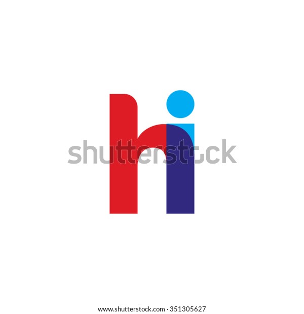 Lowercase Hi Logo Red Blue Overlap Stock Vector (Royalty Free ...