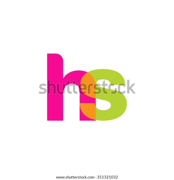 Lowercase Hs Logo Pink Green Overlap Stock Vector (Royalty Free) 351321032
