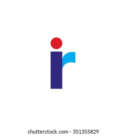 Lowercase Ir Logo Red Blue Overlap Stock Vector (Royalty Free ...