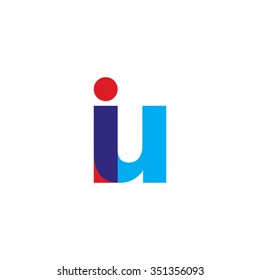 Lowercase Ui Logo Red Blue Overlap: vector de stock (libre de regalías ...