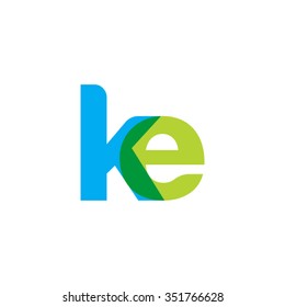 Lowercase Ke Logo Blue Green Overlap: vetor stock (livre de direitos ...