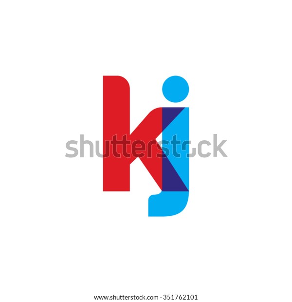 Lowercase Kj Logo Red Blue Overlap Stock Vector (Royalty Free) 351762101