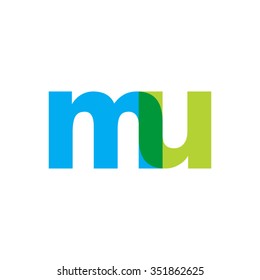 Lowercase Mu Logo Blue Green Overlap Stock Vector (Royalty Free ...