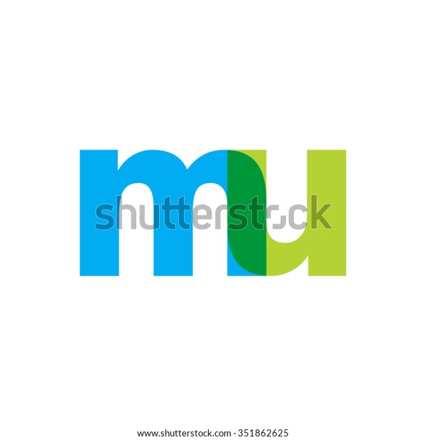 Lowercase Mu Logo Blue Green Overlap Stock Vector (Royalty Free ...