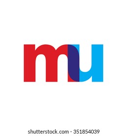 Lowercase Mu Logo Red Blue Overlap: vector de stock (libre de regalías ...