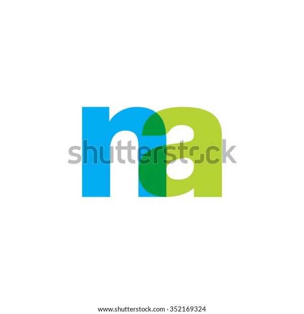 Lowercase Na Logo Blue Green Overlap Stock Vector (Royalty Free) 352169324