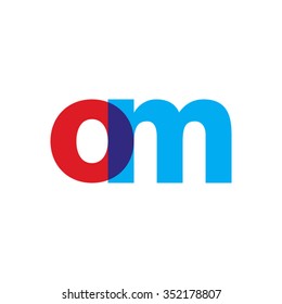 Lowercase Om Logo Red Blue Overlap: vector de stock (libre de regalías ...