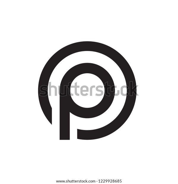 Lowercase P Letter Line Art Circle Stock Vector (Royalty Free) 1229928685