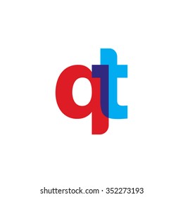 Vektor Stok Lowercase Qt Logo Red Blue Overlap (Tanpa Royalti ...