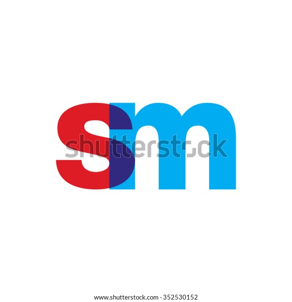 Lowercase Sm Logo Red Blue Overlap Stock Vector (Royalty Free ...